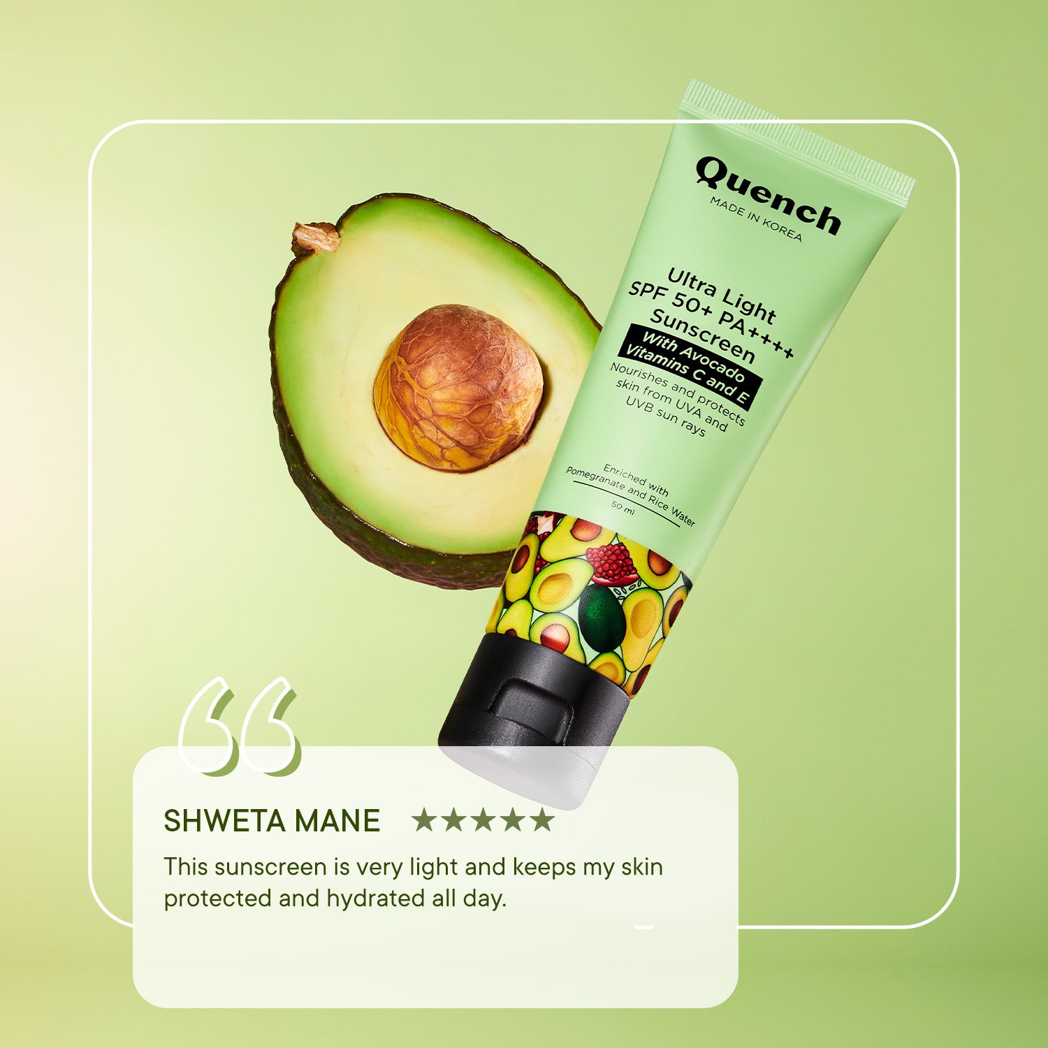 Ultra Light SPF 50+ PA++++ Sunscreen with Avocado Vitamins C & E - 50 ...